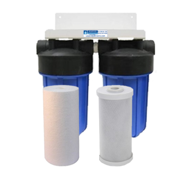 2 Stage Big Blue 10" Scale Prevention Whole House System – Water and Filter