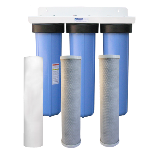 3 Stage Big Blue 20" Scale Prevention Whole House System – Water and Filter